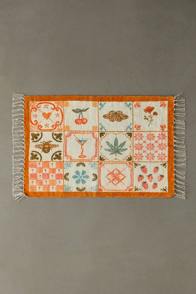 Mariana Tile Digital Printed Chenille Rug | Urban Outfitters