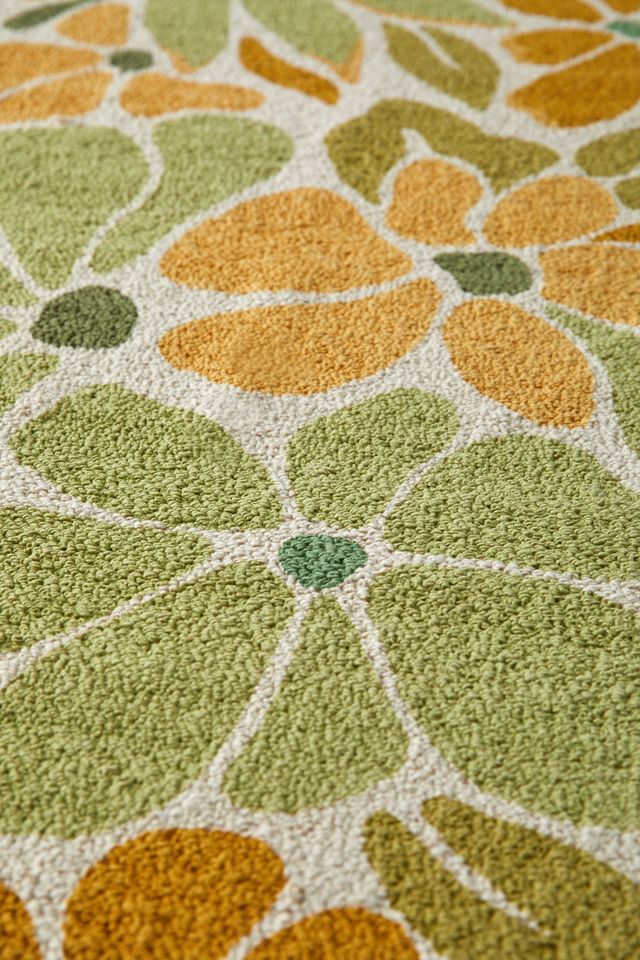 Ravena Floral Shaped Brushed Rug | Urban Outfitters