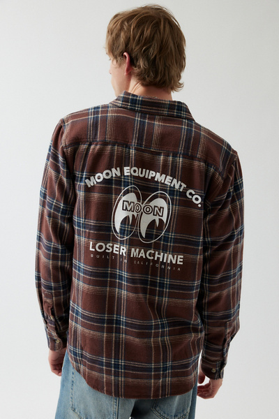 Loser Machine X MOONEYES Charlie Plaid Long Sleeve Button-Down Work ...