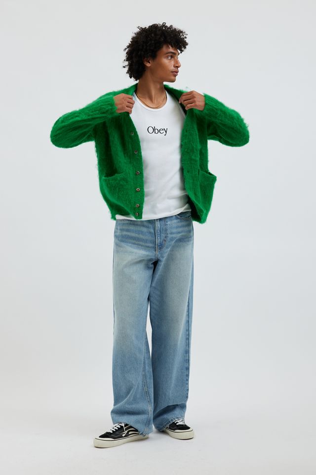 OBEY Patron Fluffy Cardigan | Urban Outfitters