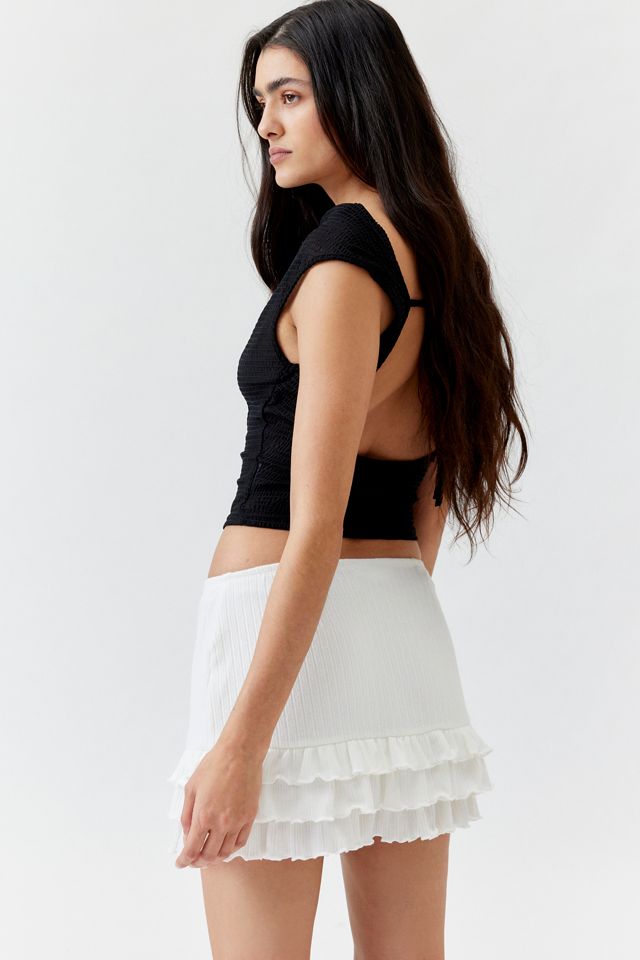 Urban Renewal Remnants Rah Rah Pointelle Mini Skirt | Urban Outfitters