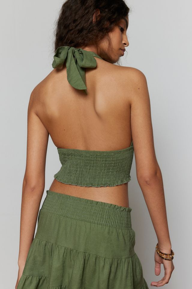 Urban Renewal Made In LA EcoVero™️ Linen Smocked Halter Top | Urban ...