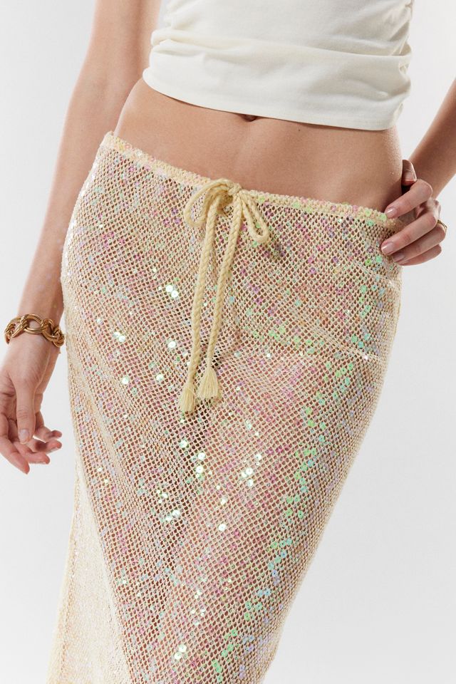 Silence + Noise Nina Sheer Sequin Maxi Skirt | Urban Outfitters