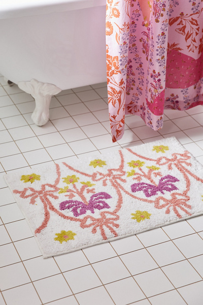 Bow Damask Bath Mat | Urban Outfitters