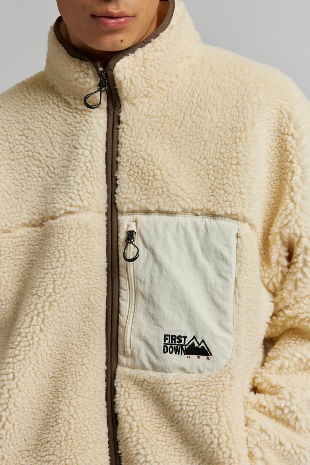 First Down Boa Fleece Jacket | Urban Outfitters