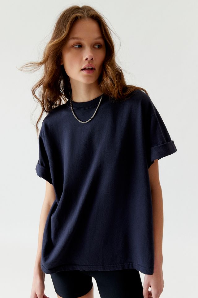 Urban Renewal Remade Overdyed Rolled Sleeve Boxy Tee | Urban Outfitters