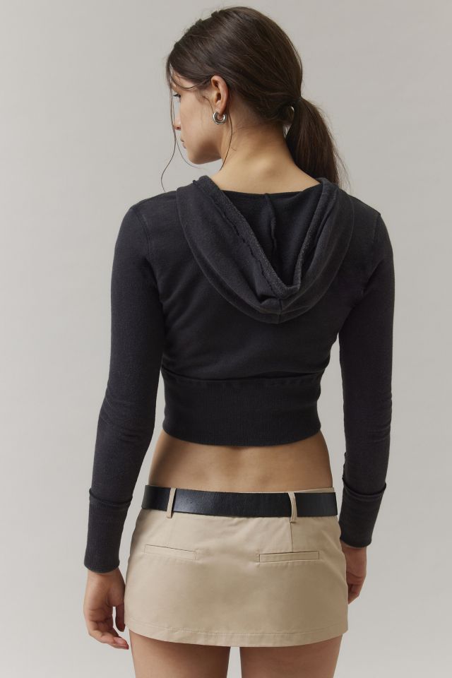 Bdg Hailey Zip Up Cropped Hoodie Sweatshirt Urban Outfitters