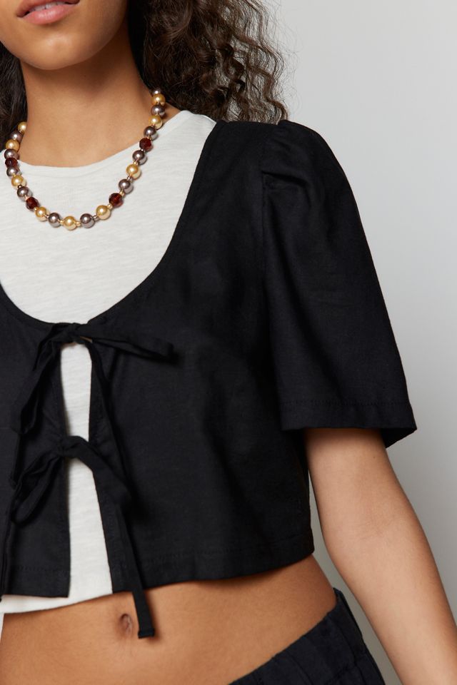 Urban Renewal Made In LA EcoVero™️ Linen Double Tie Top | Urban ...