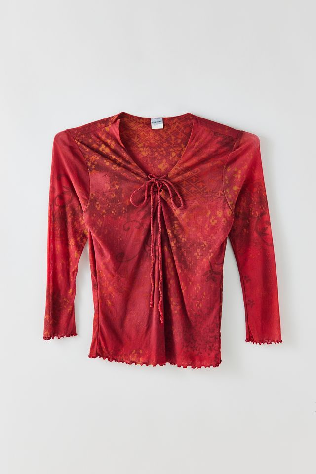 Vintage Mesh Long Sleeve Top | Urban Outfitters