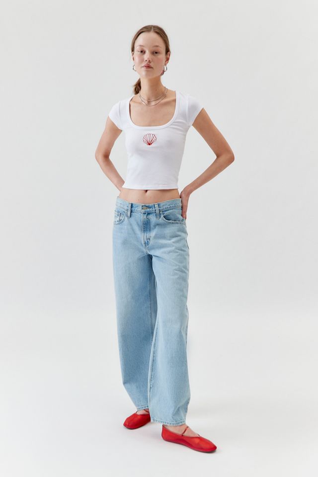 Embroidered Beachy Baby Tee | Urban Outfitters