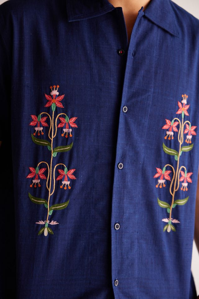 KARDO Chintan Embroidered Short Sleeve Shirt | Urban Outfitters Canada