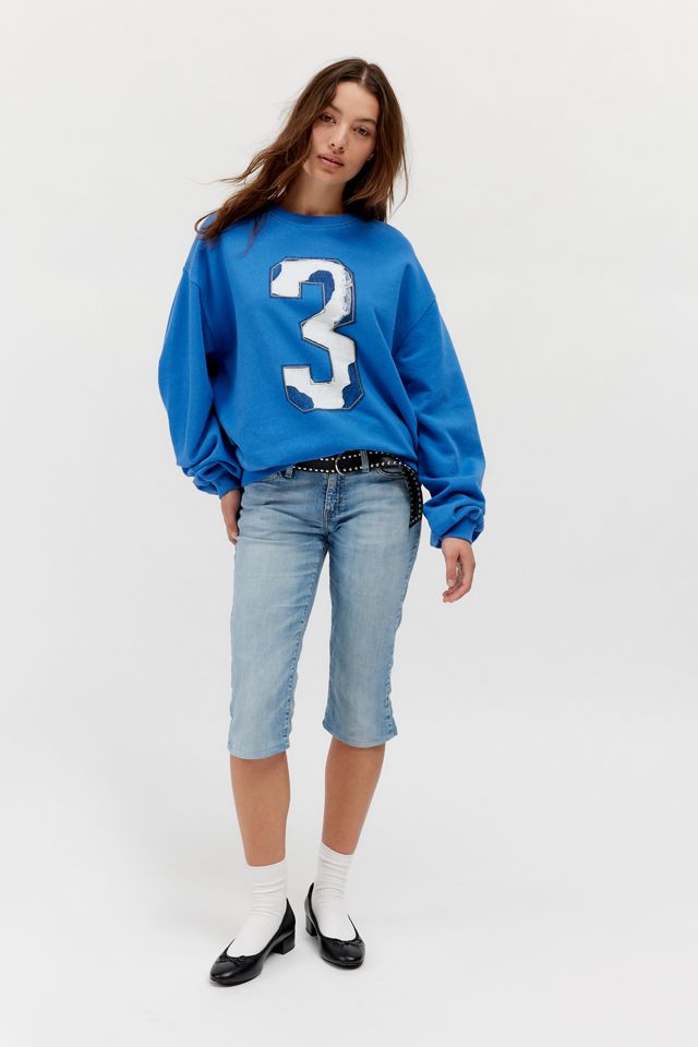 Distressed Sporty Crew Neck Sweatshirt | Urban Outfitters