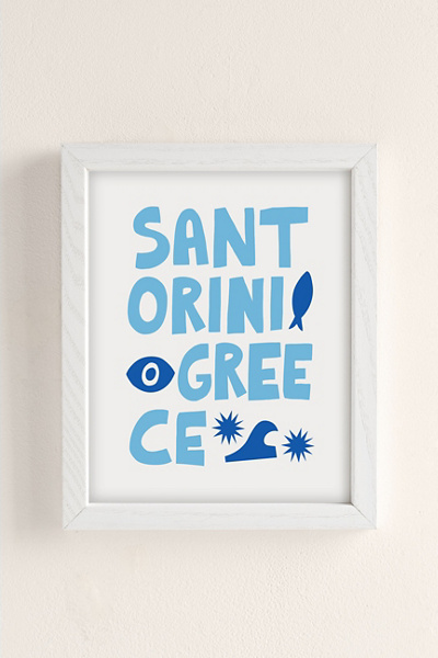 Nixie in Color Santorini, Greece: Going Places Art Print | Urban Outfitters