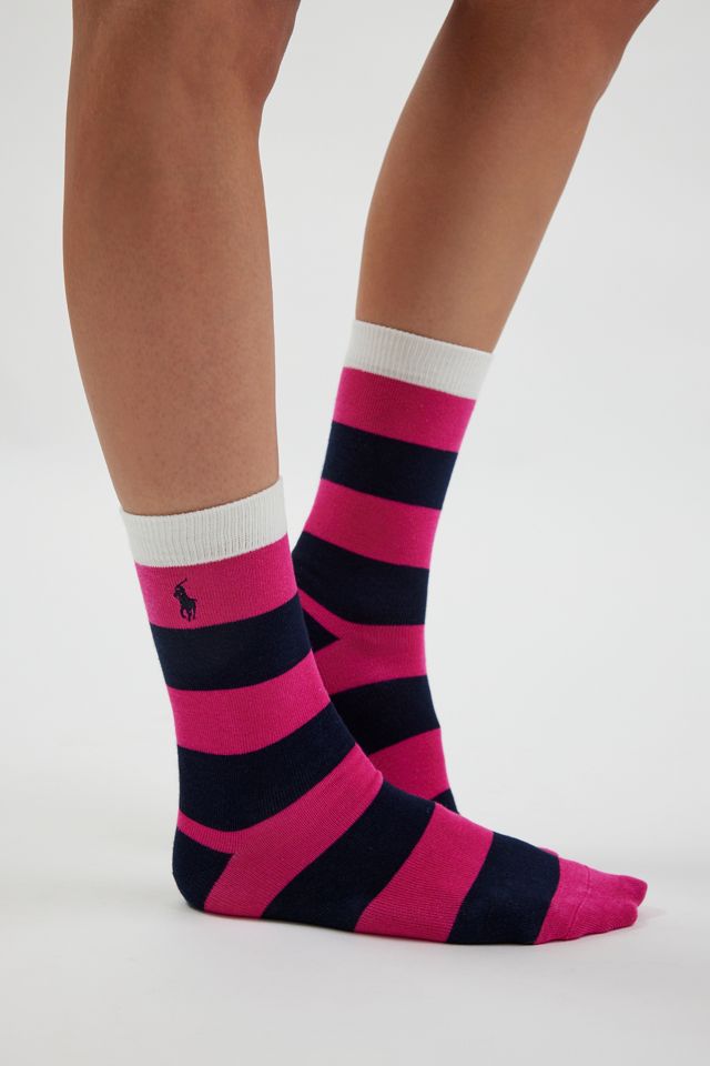 Polo Ralph Lauren Large Rugby Stripes Crew Sock | Urban Outfitters
