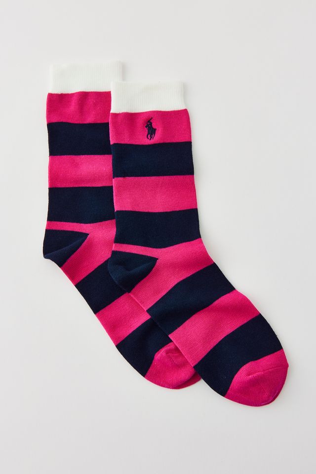 Polo Ralph Lauren Large Rugby Stripes Crew Sock | Urban Outfitters