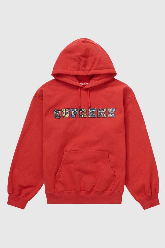 Supreme Collegiate Patchwork Leather Hooded Sweatshirt | Urban Outfitters