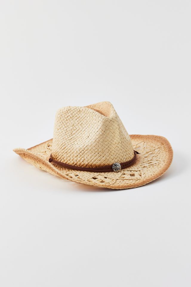Peyton Burnished Straw Cowboy Hat | Urban Outfitters