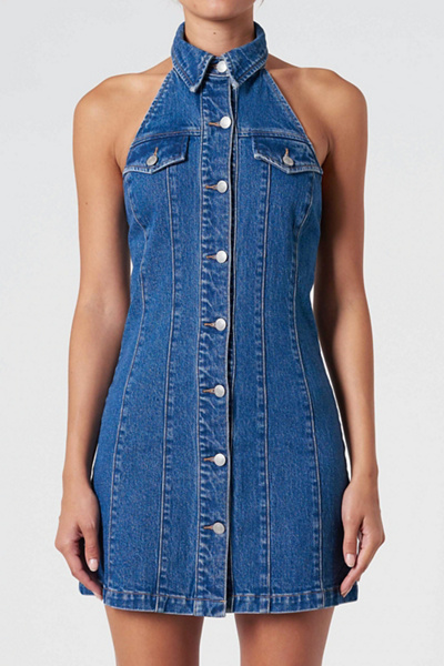 Neuw Denim Halter Dress | Urban Outfitters