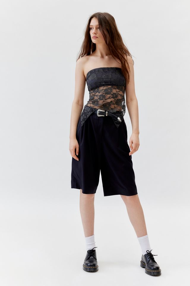 Urban Renewal Remnants Lace Asymmetrical Hem Tube Top | Urban Outfitters