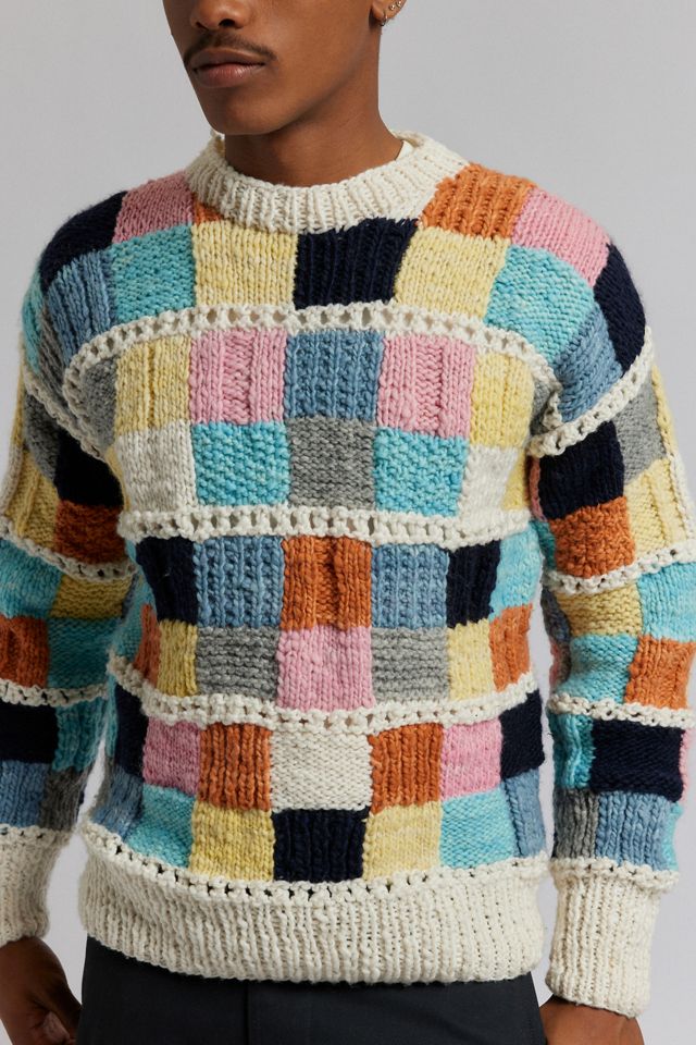 Chamula Sampler Squares Patchwork Crew Neck Sweater | Urban Outfitters