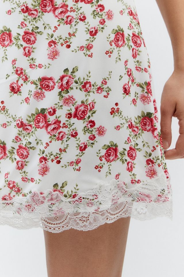 Kiss The Sky Floral Lace-Up Mini Dress | Urban Outfitters