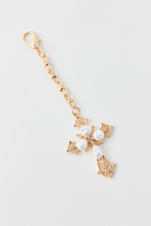 Kimchi Blue Pearl Cross Keychain | Urban Outfitters