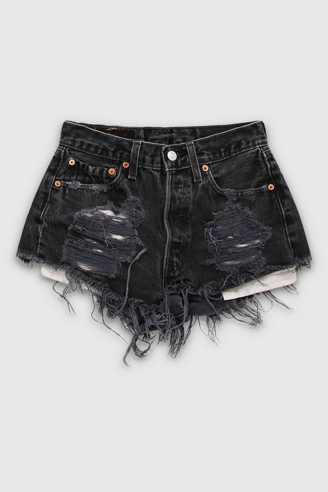 Vintage 90s Levi’s® 501 Black Distressed Cut Off Shorts | Urban Outfitters