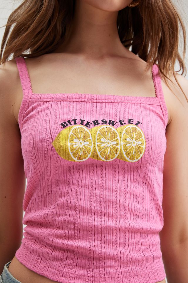 Bittersweet Pointelle Graphic Cami | Urban Outfitters