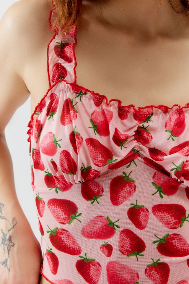 Urban Renewal Remnants Strawberry Ruffle Cropped Tank Top | Urban ...
