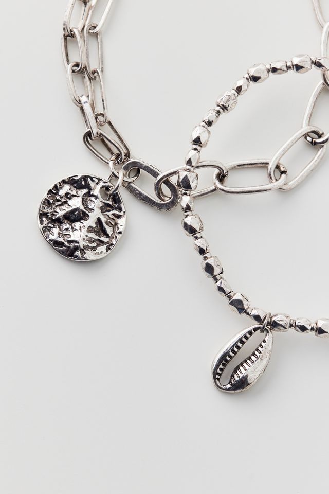 Hammered Shell Charm Bracelet Set | Urban Outfitters