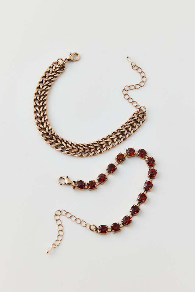 Rhinestone Chain Bracelet Set | Urban Outfitters