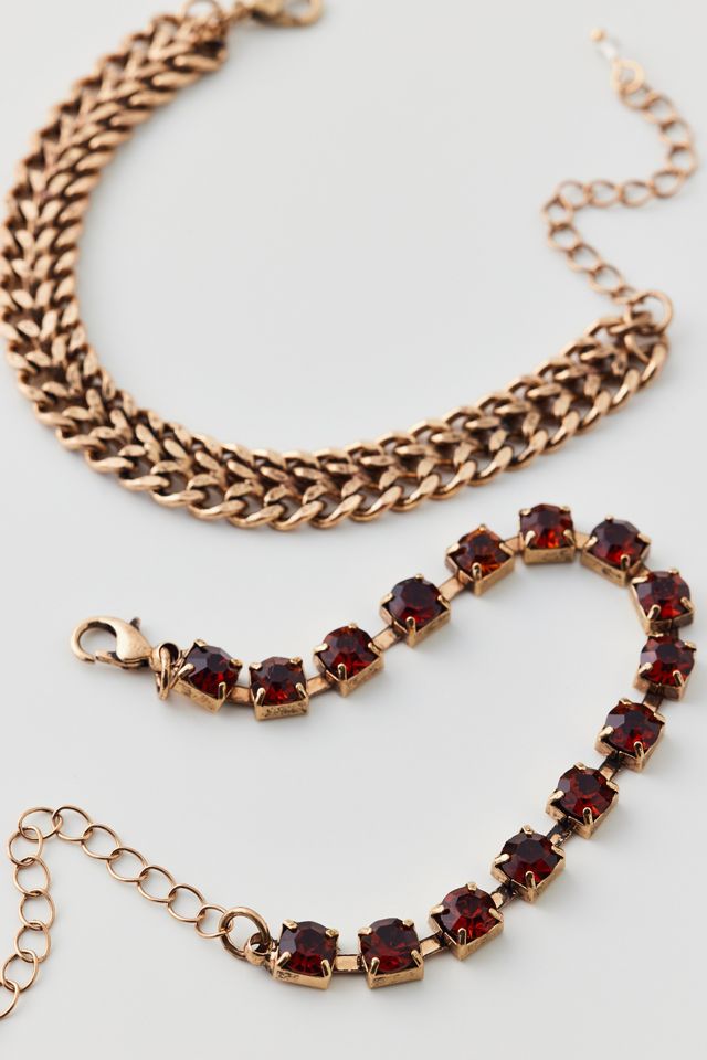 Rhinestone Chain Bracelet Set | Urban Outfitters