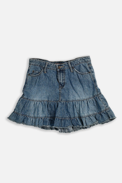 Vintage Denim Ruffle Mini Skirt | Urban Outfitters