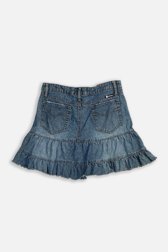 Vintage Denim Ruffle Mini Skirt | Urban Outfitters