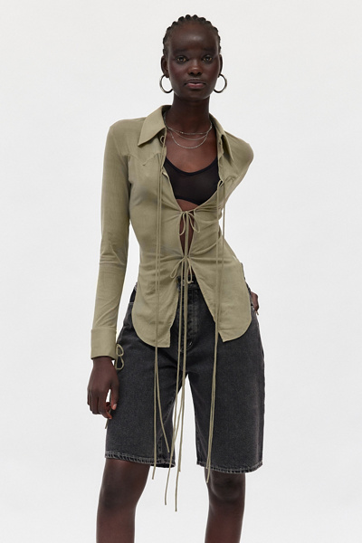 Private Policy Western Fitted Sheer Shirt | Urban Outfitters