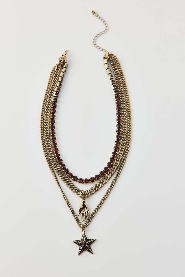 Star Rhinestone Layered Necklace | Urban Outfitters