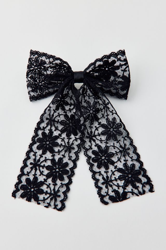 Maisie Lace Hair Bow Barrette | Urban Outfitters