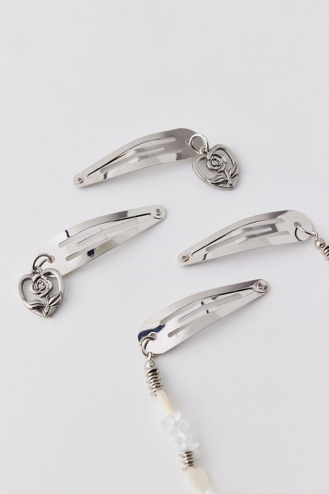 Heart Charm Snap Clip Set | Urban Outfitters