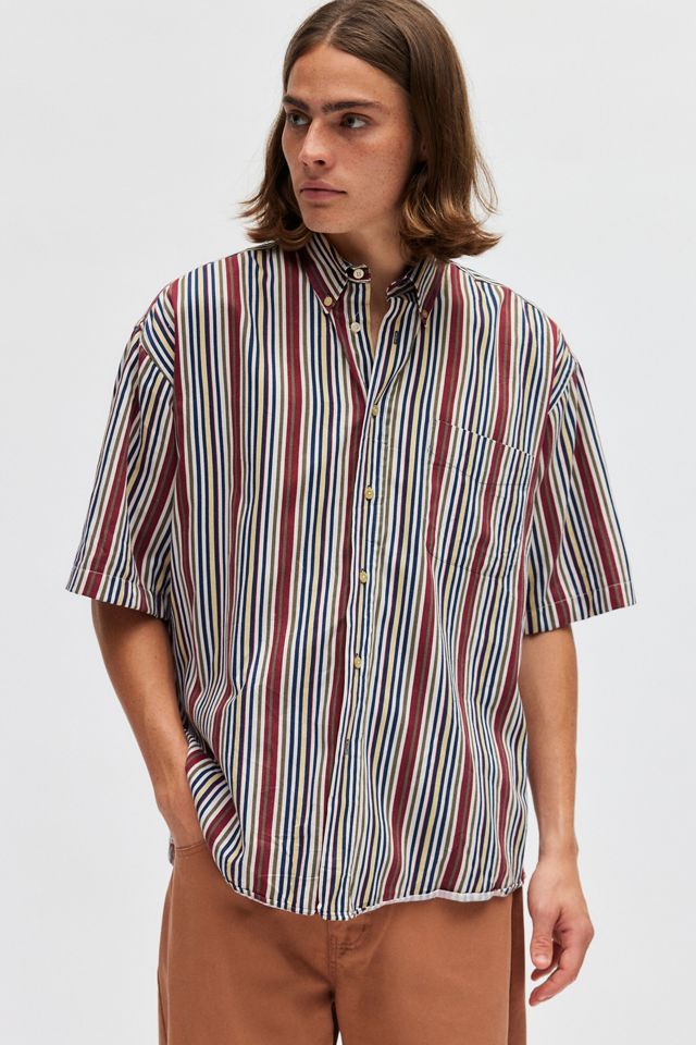 Urban Renewal Vintage Wide Stripe Short Sleeve Shirt | Urban Outfitters