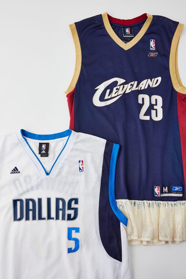 Urban Renewal Remade Sports Jersey Lace Mini Dress | Urban Outfitters