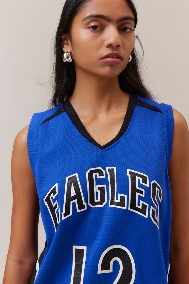 Urban Renewal Remade Sports Jersey Lace Mini Dress | Urban Outfitters