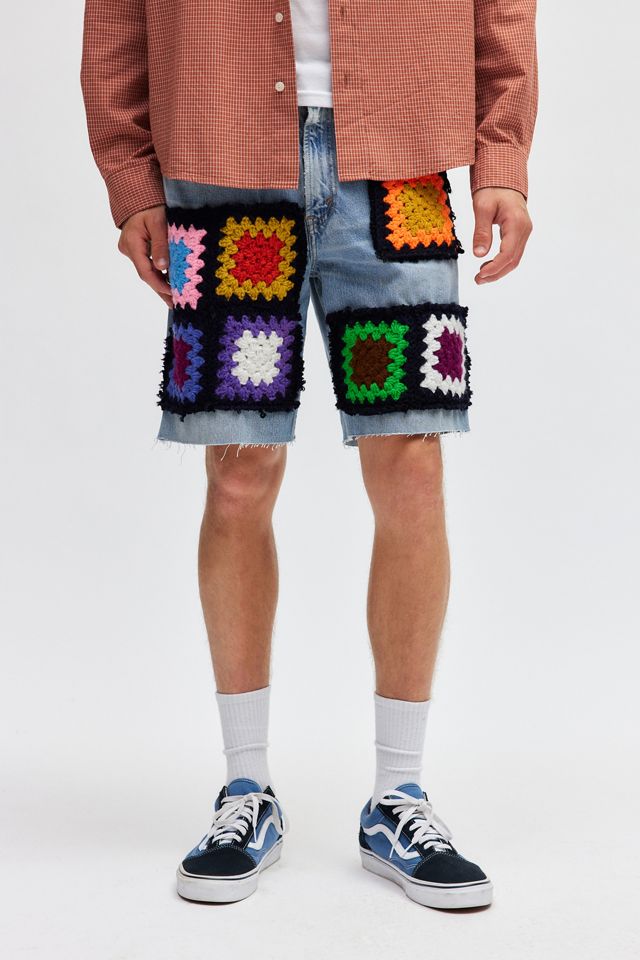 Urban Renewal Remade Levi's® Granny Square Patch Denim Short | Urban ...