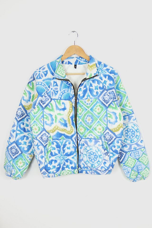 Reworked Blue Pattern Quilt Jacket | Urban Outfitters