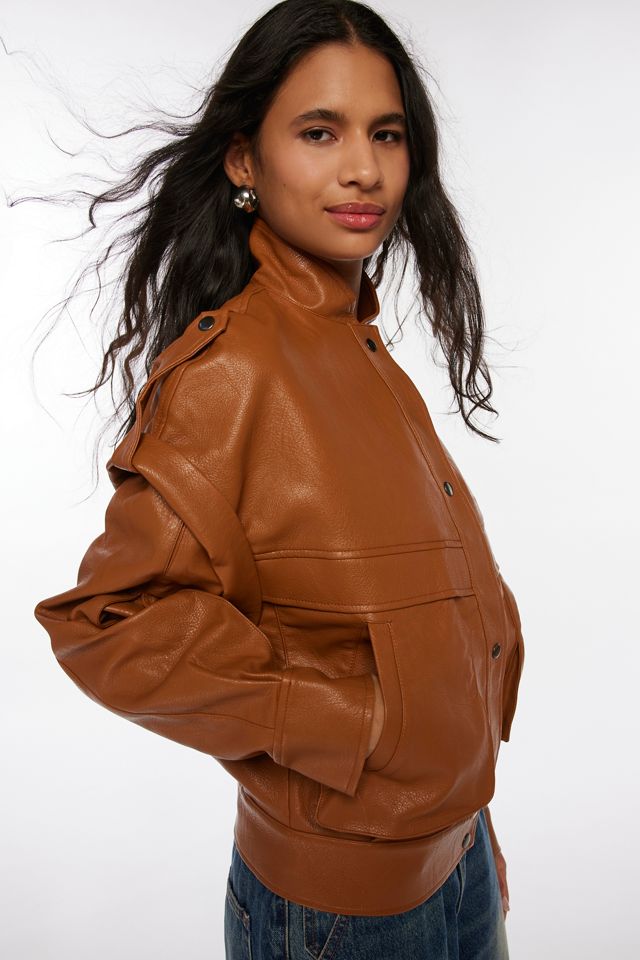 Lioness Madame Faux Leather Bomber Jacket | Urban Outfitters