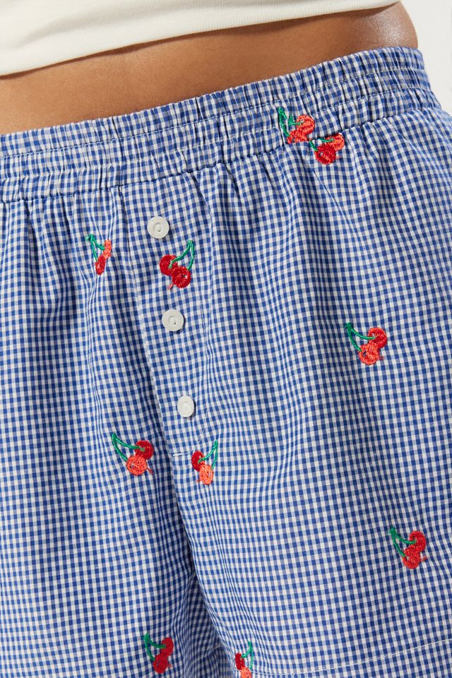 Urban Renewal Remnants Embroidered Boxer Short | Urban Outfitters