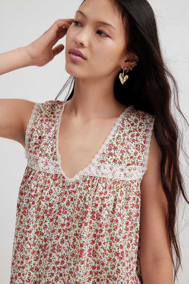Motel Jalina Floral Babydoll Mini Dress | Urban Outfitters