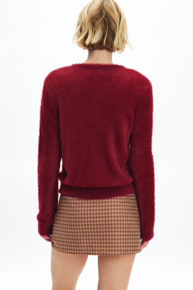 Hosbjerg Pearl Fuzzy Knit Cardigan | Urban Outfitters