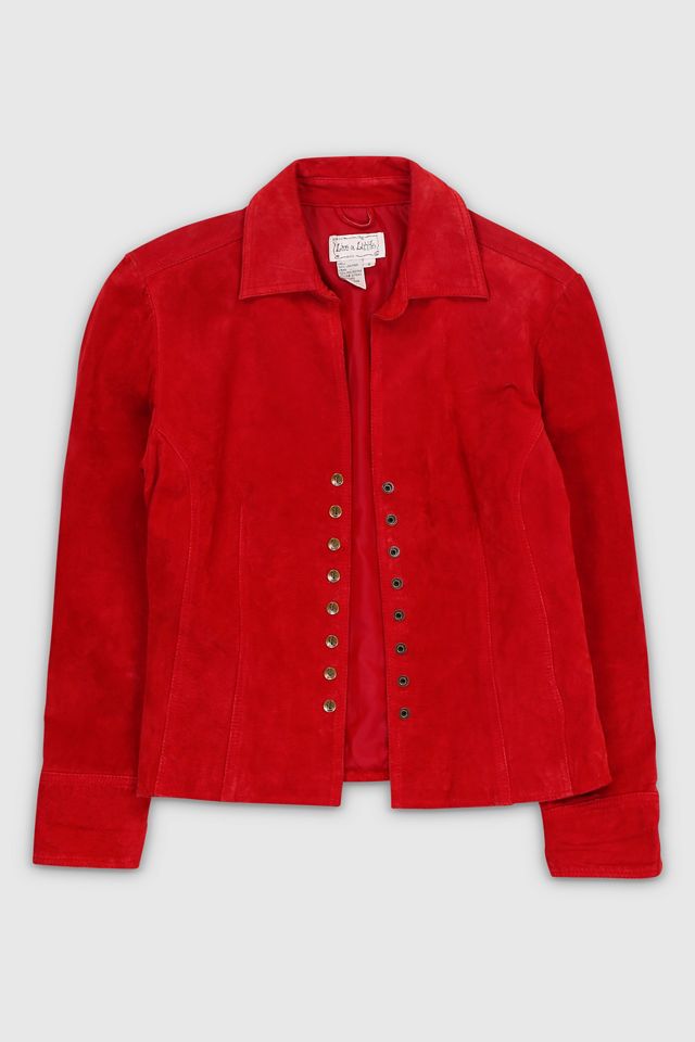 Vintage Y2K Red Suede Jacket | Urban Outfitters