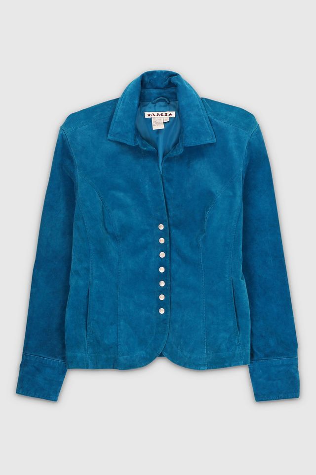 Vintage Y2K Blue Suede Jacket | Urban Outfitters