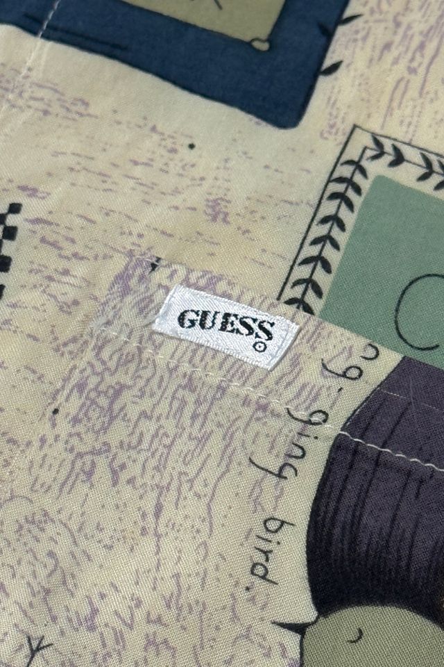Vintage 1990’s Guess France Print Rayon Shirt | Urban Outfitters